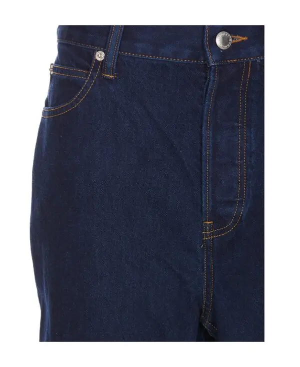 Alexander Wang Middle Waist Straight Leg Jeans With Crystal Decals