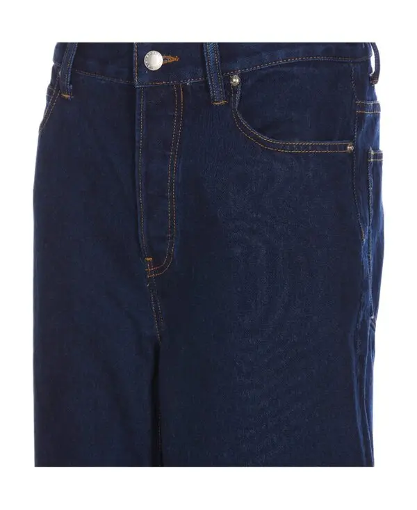 Alexander Wang Middle Waist Straight Leg Jeans With Crystal Decals