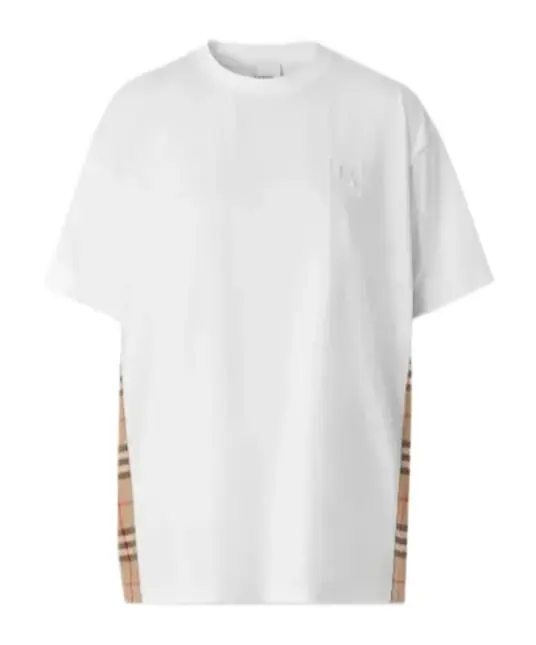 Burberry Round Neck Short Sleeve T-shirt With Iconic Check Detail