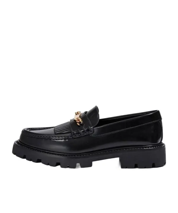 Celine Leather Loafers With Chain Detail