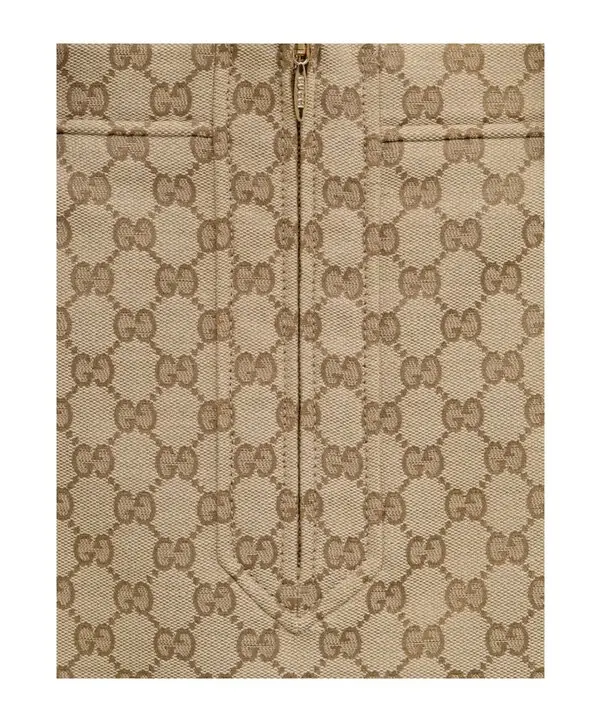 Gucci Gg Cotton Canvas Jacquard Skirt