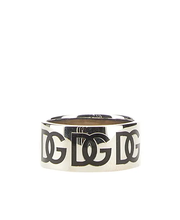 Dolce & Gabbana All-over Logo Engraved Ring - White