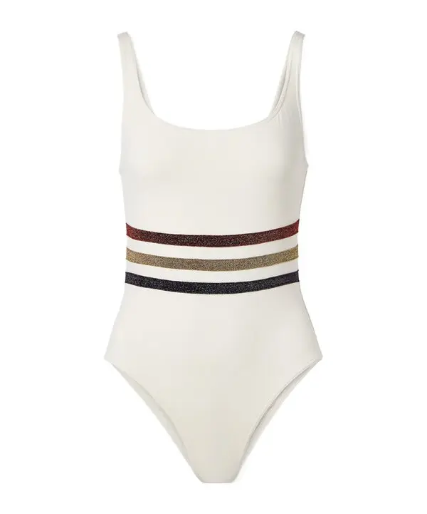 ERES Radieux Striped-waistband Swimsuit - Off White