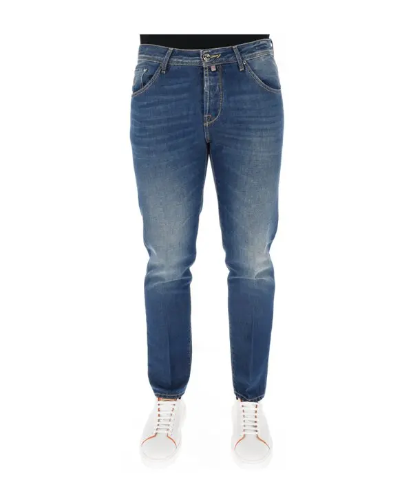 Jacob Cohen Slim-cut Jeans With Logo Patch - Blue