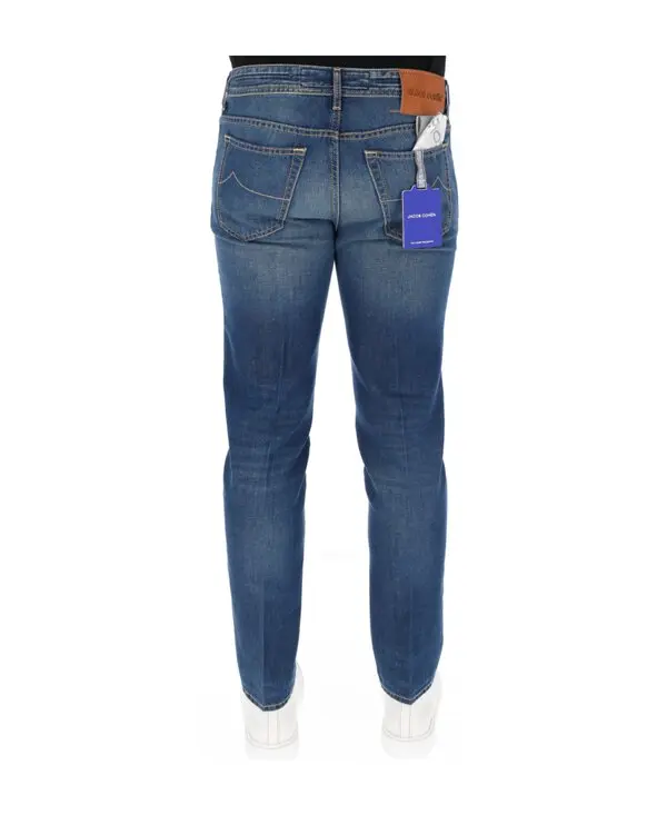 Jacob Cohen Slim-cut Jeans With Logo Patch - Blue