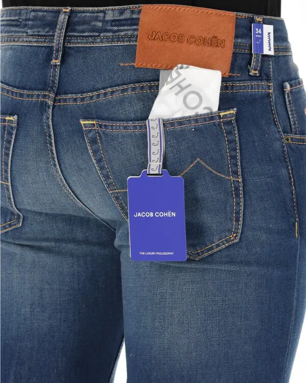 Jacob Cohen Slim-cut Jeans With Logo Patch - Blue