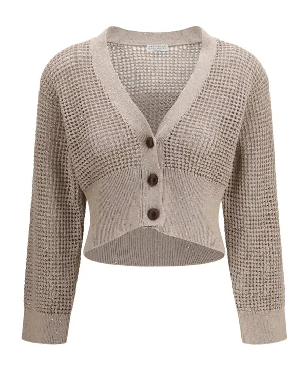 Brunello Cucinelli Open-knit Cropped Cardigan - No