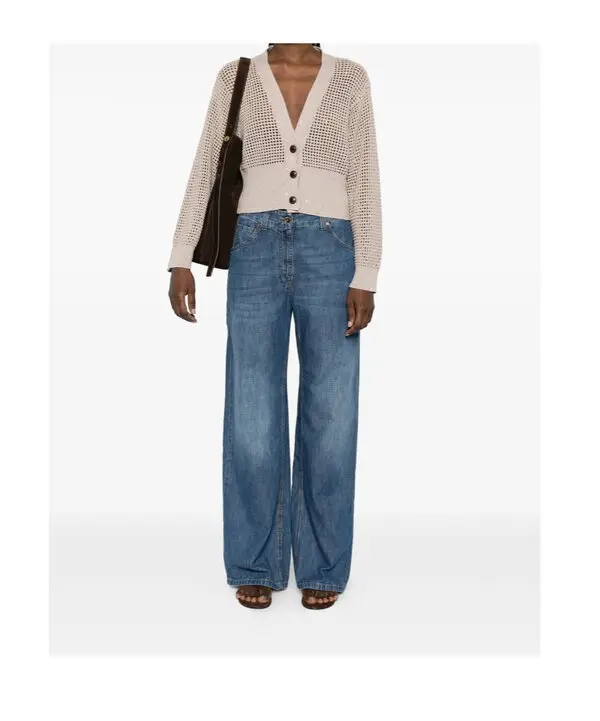 Brunello Cucinelli Open-knit Cropped Cardigan - No
