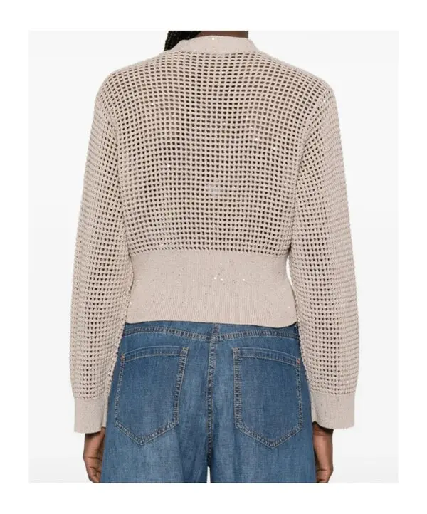 Brunello Cucinelli Open-knit Cropped Cardigan - No