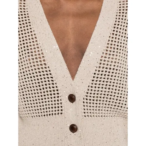 Brunello Cucinelli Open-knit Cropped Cardigan - No