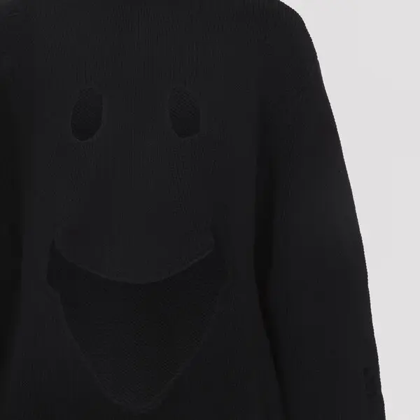 Moschino Distressed Smiley Face Crewneck Jumper