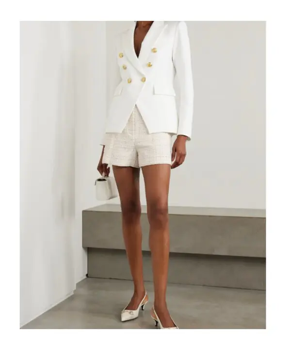 Veronica Beard Jazmin Tweed High-waisted Shorts - Ivory