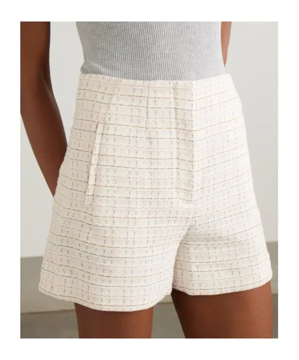 Veronica Beard Jazmin Tweed High-waisted Shorts - Ivory