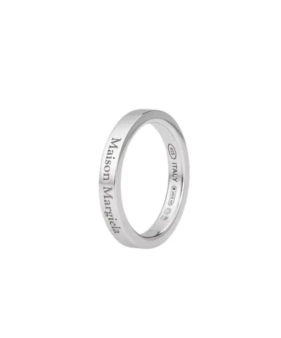 MAISON MARGIELA Engraved Logo Ring - Silver