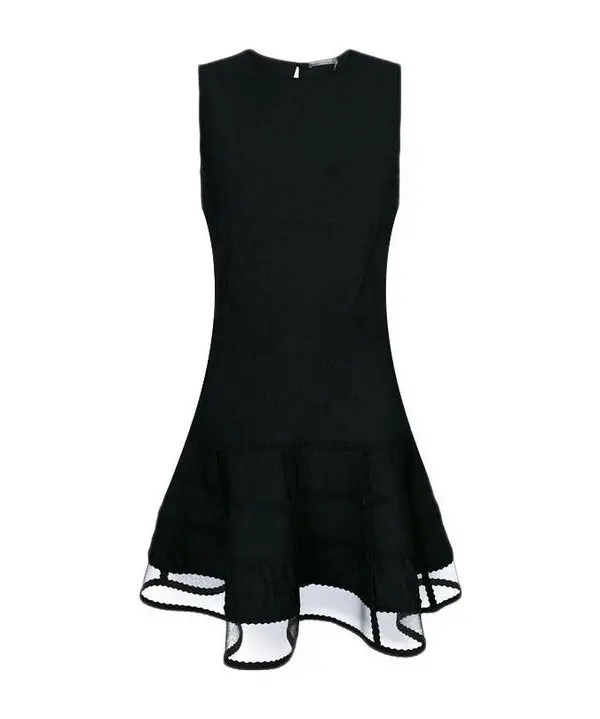 Alexander McQueen Sleeveless Knit Dress With Sheer Hem