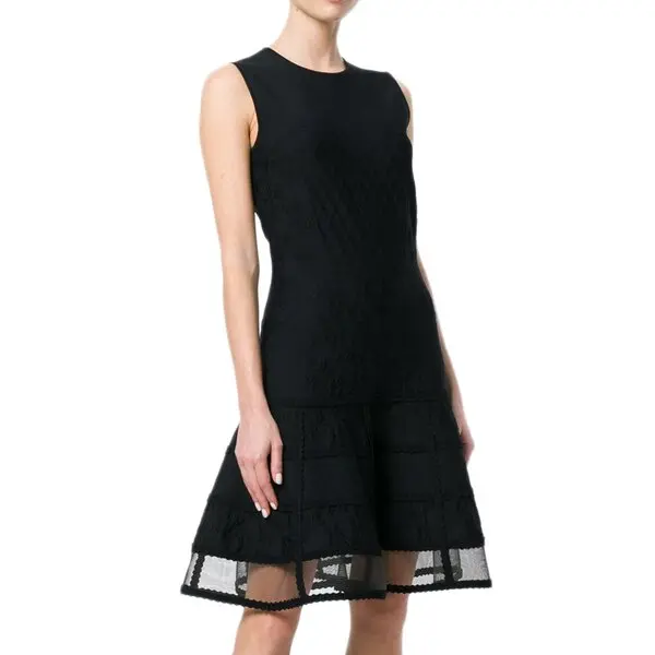 Alexander McQueen Sleeveless Knit Dress With Sheer Hem