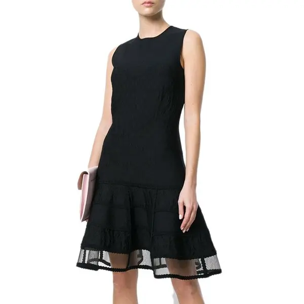 Alexander McQueen Sleeveless Knit Dress With Sheer Hem