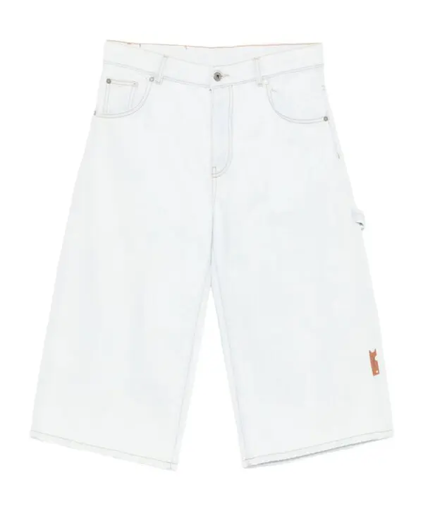 Off-White Logo Patch Cropped Jeans - White