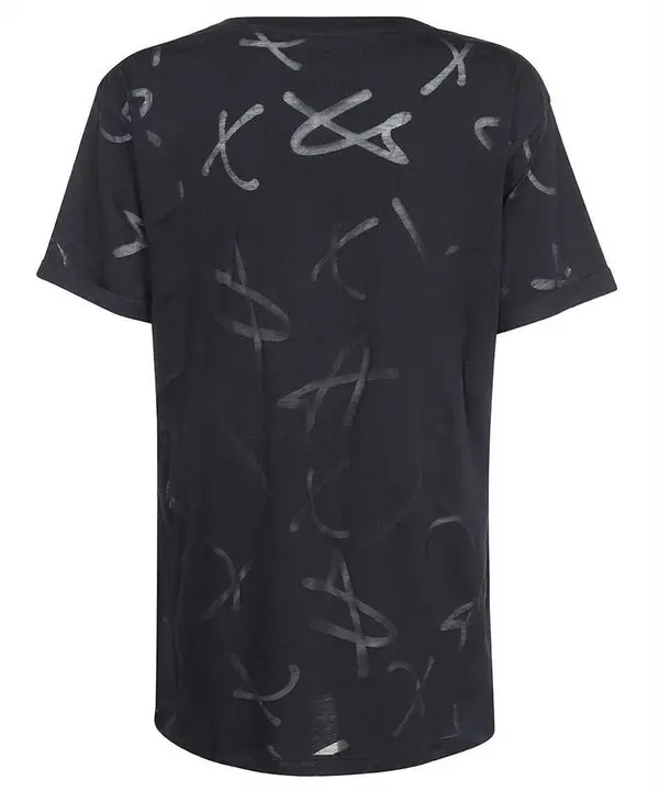 Armani Exchange V-neck Short Sleeve T-shirt With Logo Print