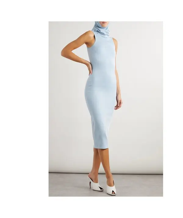 Alaïa Hooded Stretch Knitted Dress