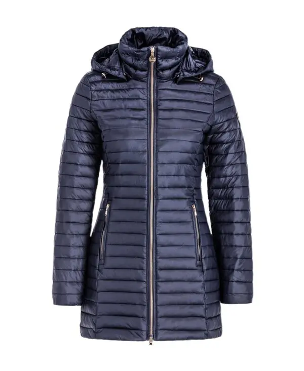 EA7 Quilted Hooded Cotton Jacket