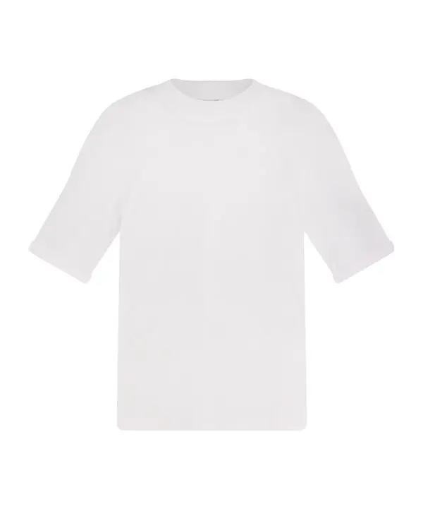 Brunello Cucinelli Short Sleeved Mock Neck T-shirt - White