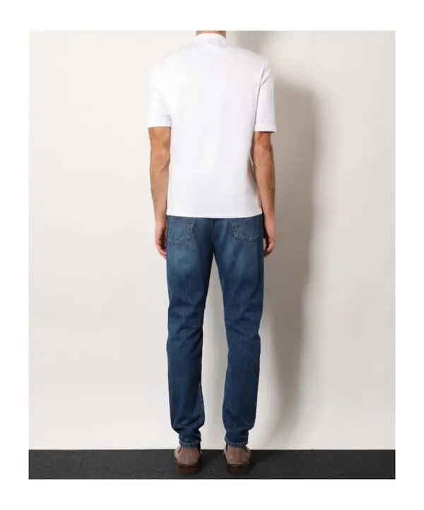 Brunello Cucinelli Short Sleeved Mock Neck T-shirt - White