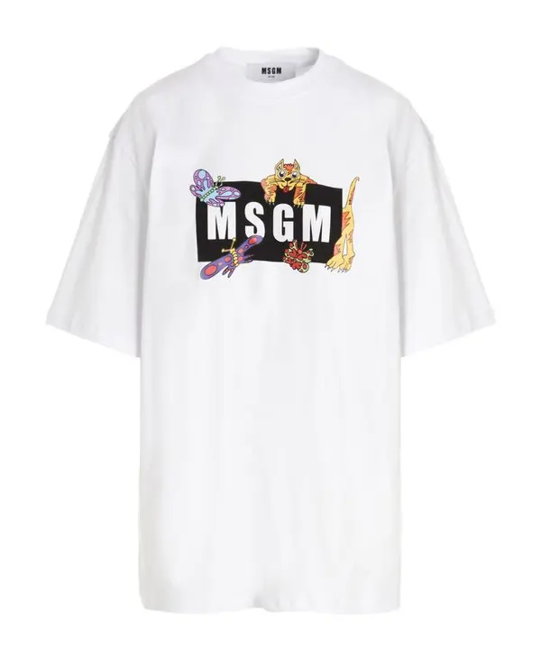 MSGM Logo-print Short-sleeve T-shirt - White