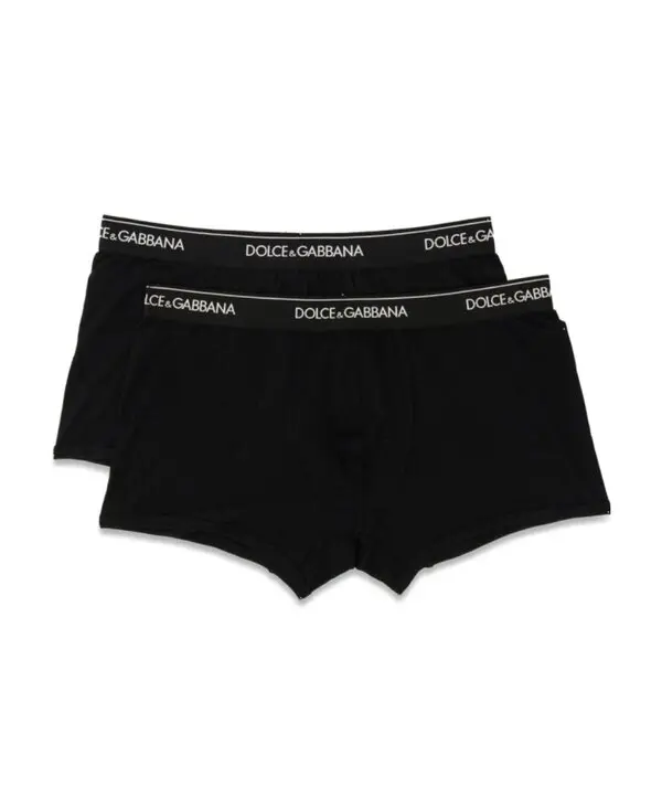 Dolce & Gabbana Dolce Gabbana Set Of Two Logo Waistband Boxers - Black
