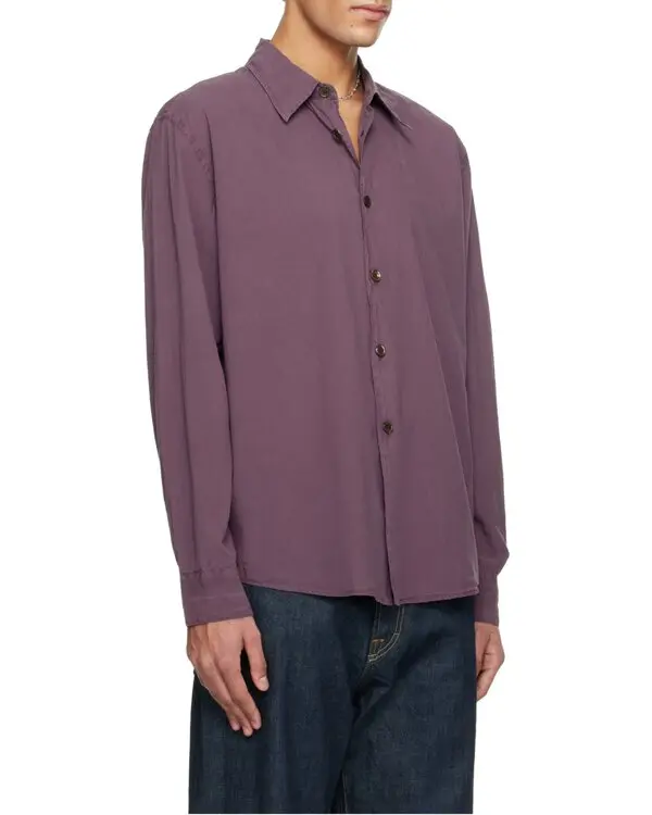 Our Legacy Long-sleeved Curved Hem Shirt