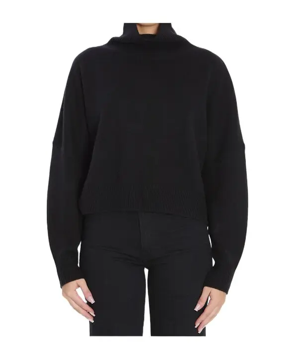 Loulou De Saison Cropped Turtleneck Knitwear - Black