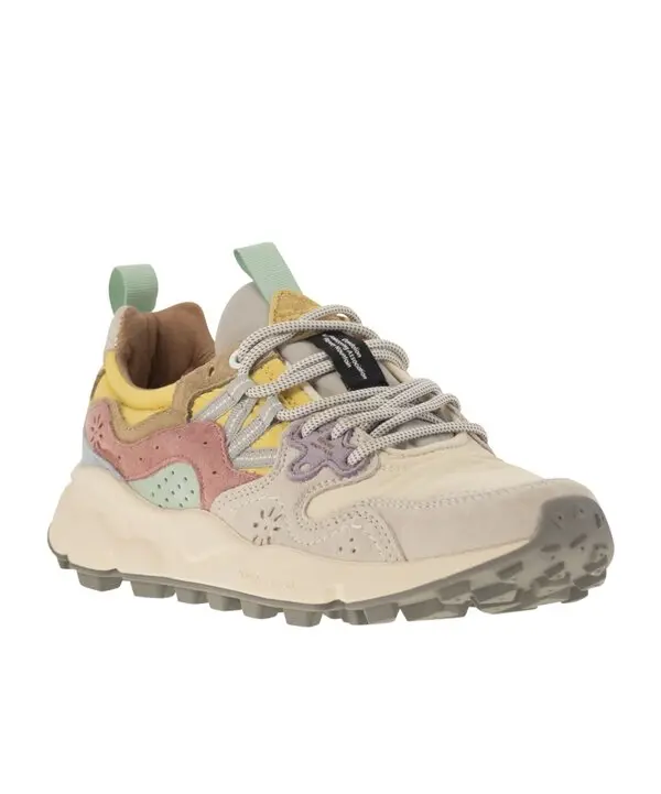 FLOWER MOUNTAIN Yamano 3" Lace-up Sneakers - Nude