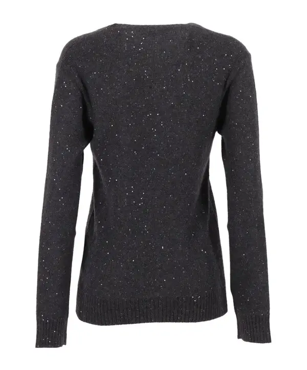 Fabiana Filippi Embellished V-neck Long Sleeve Jumper