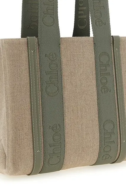 Chloé Woody Medium Tote Bag - Nude