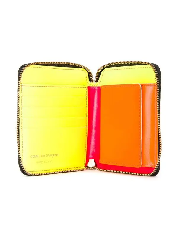 Comme Des Garçons Colour-block Panelled Zip-up Wallet - Pink