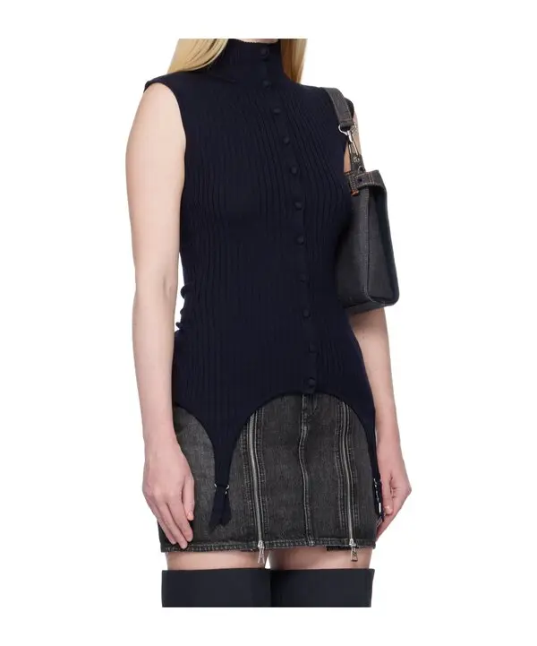 JEAN PAUL GAULTIER Ribbed Sleeveless Knit Top