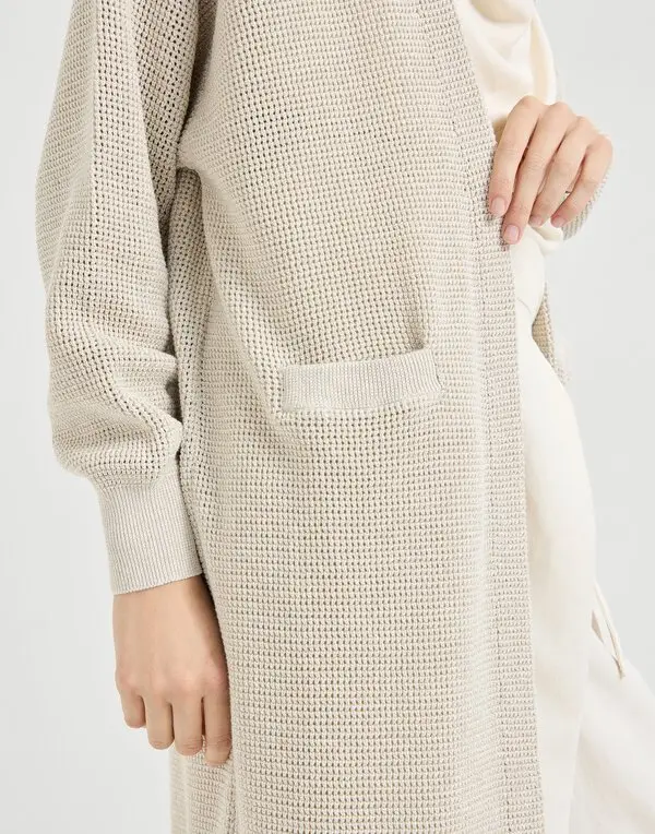 Brunello Cucinelli Maxi Lurex Cardigan - Oat