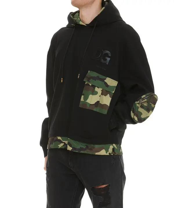 Dolce & Gabbana Camouflage Detailed Hoodie