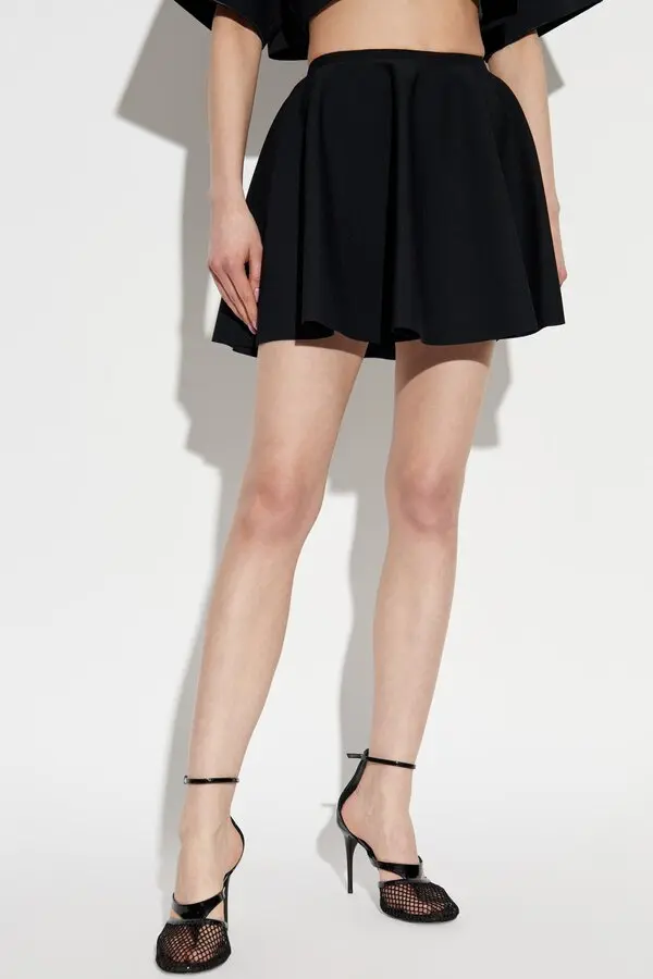 Alaïa Flared Godet Mini Skirt - Black