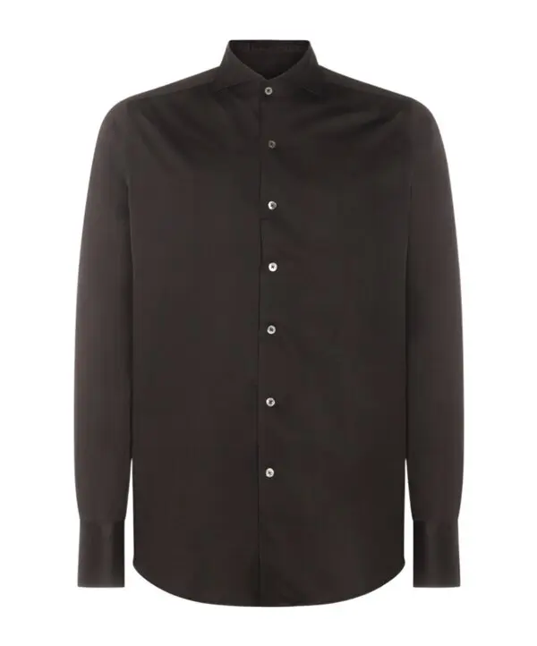 Canali Lightweight-jersey Shirt - Dark Gray
