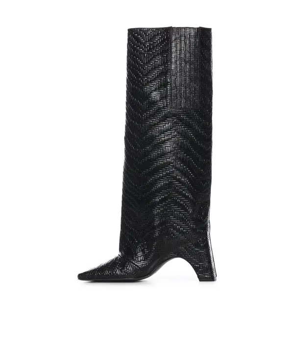 Coperni Textured Block Heel Boots - Black