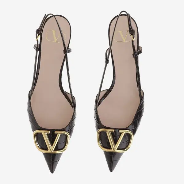 Valentino Garavani Vlogo Signature Slingback Pumps - Black