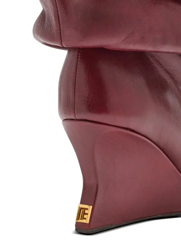 Balmain Wedge Ankle Boots - Brown