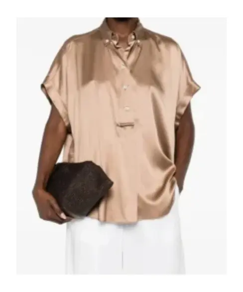 Brunello Cucinelli Short-sleeved Button-down Blouse