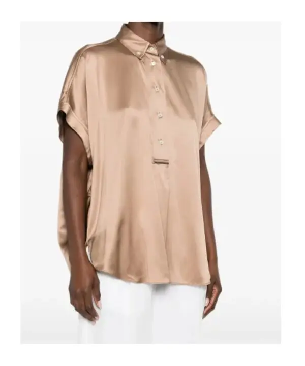 Brunello Cucinelli Short-sleeved Button-down Blouse