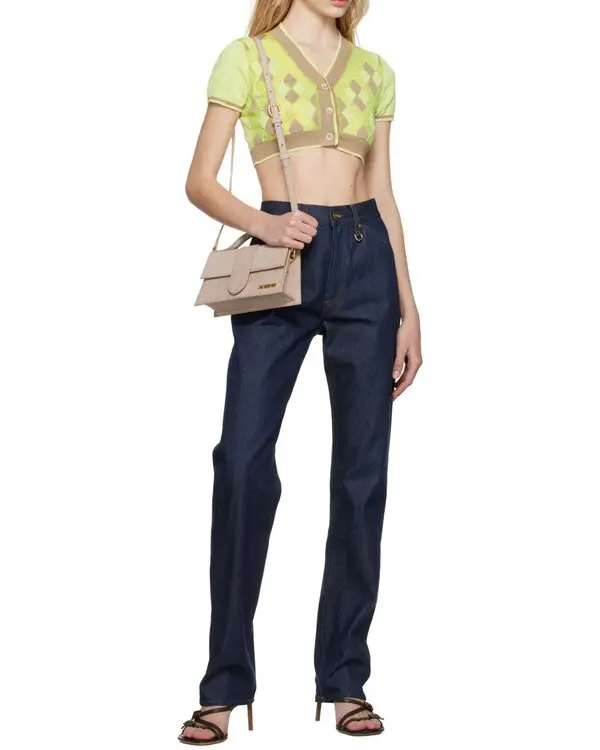 Jacquemus Argyle Check Pattern V-neck Cropped Cardigan