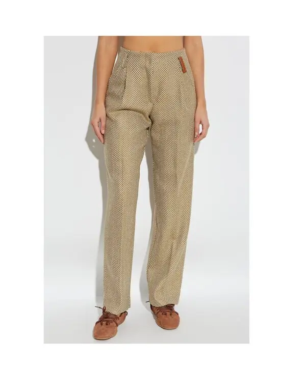 FORTE_FORTE Belt Loop Casual Pants - Beige