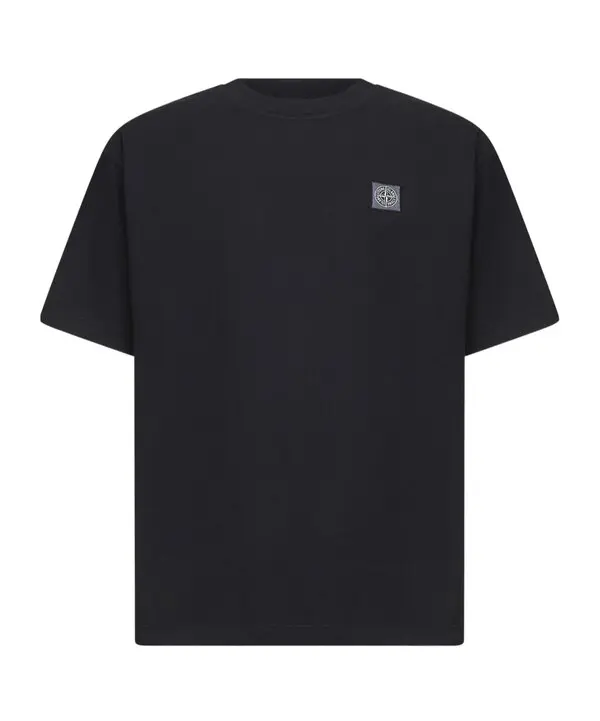Stone Island Logo Patch Crewneck T-shirt - Black