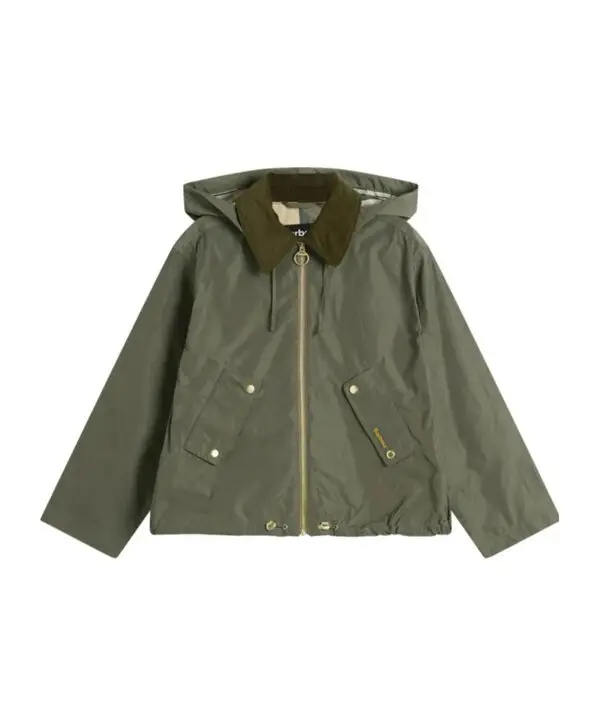 Barbour Contrast-collar Hooded Jacket - Ivy Green  Ancient