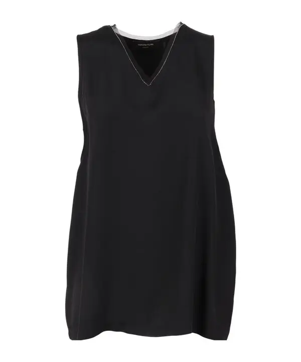 Fabiana Filippi Envers Satin Vest Top - Black